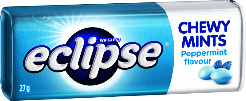 ECLIPSE PEPPERMINT Flavoured Chewy Mints Tin 27g